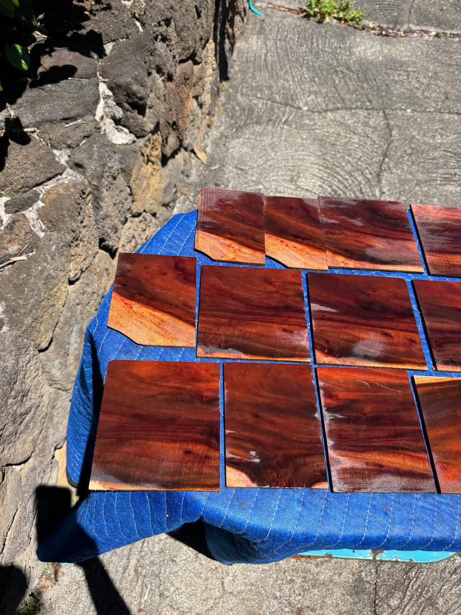 Milo wood 6 piece sets 4”x5”x4mm – Kamuela Hardwoods